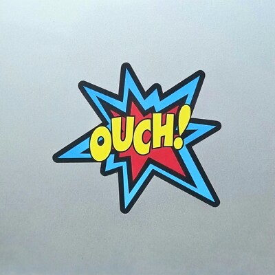 Ouch Splat Retro Comic Book Cartoon Vinyl Sticker Decal For Car Van ...