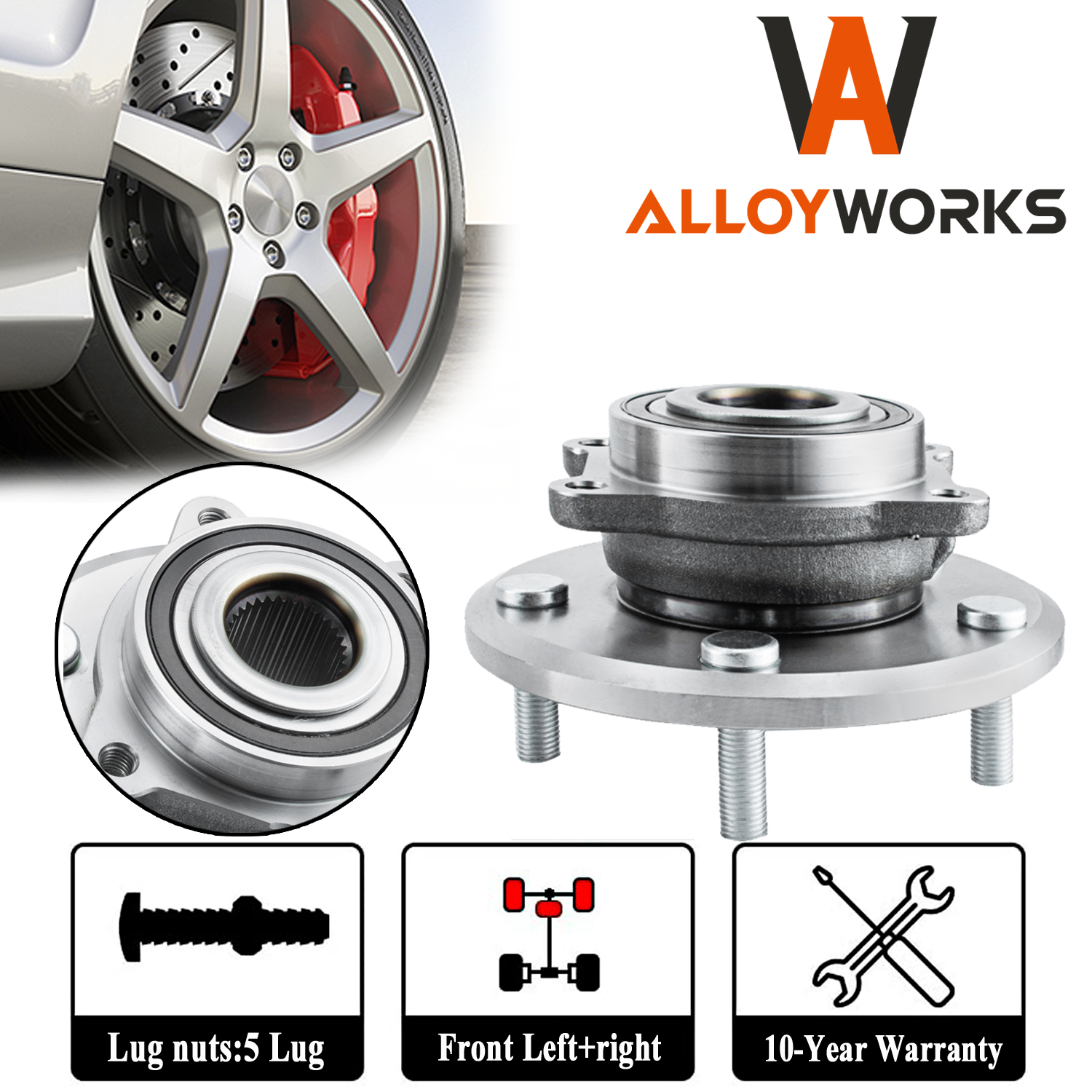 1 Pc Front Wheel Hub Bearing Assembly For 2009-2020 Dodge Journey ...