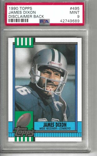 1990 Topps Football #495 James Dixon - (Disclaimer Back) Psa 9 | eBay