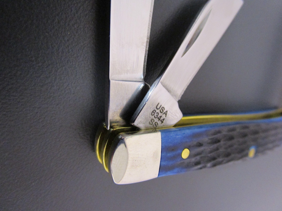 Case XX 6344 SS USA Rogers Corn Cob Jig Blue Bone Medium Stockman ...