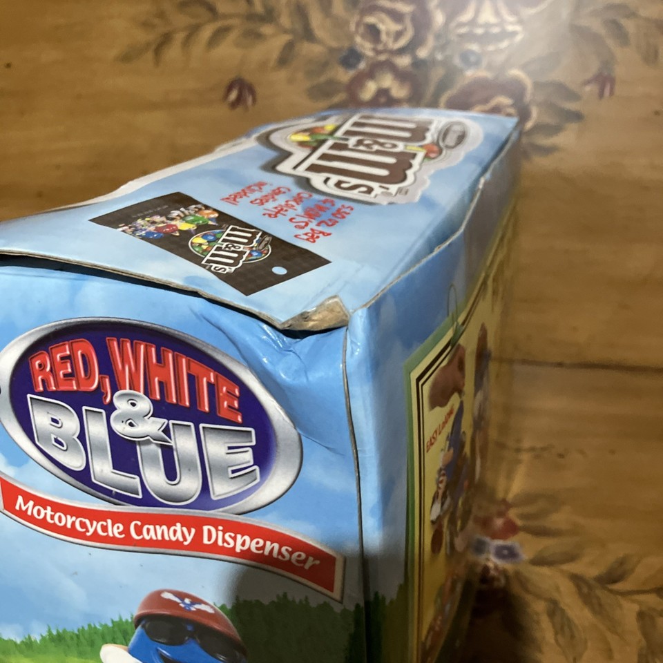 M&M Red White & Blue Motorcycle Candy Dispenser MM Collectible Vintage ...