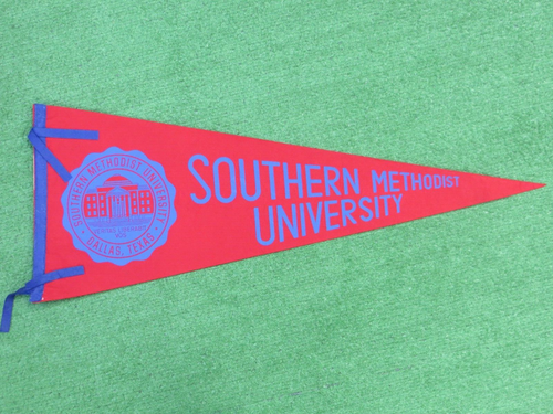 SOUTHERN METHODIST UNIVERSITY MUSTANGS Vintage PENNANT NCAA CLASSIC ...