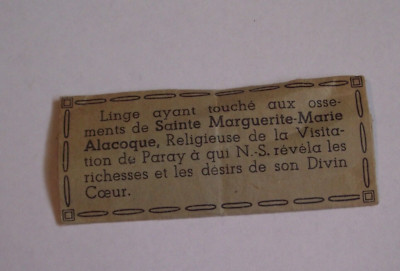 Relics - St Margaret Mary Alacoque