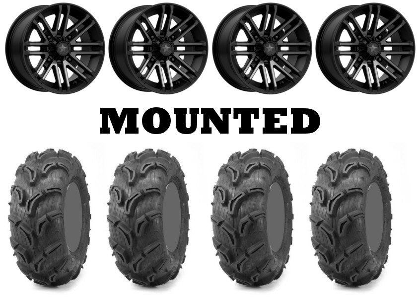 Kit 4 Maxxis Zilla Tires 27x10-14 on MSA M40 Rogue Machined Wheels HP1K ...
