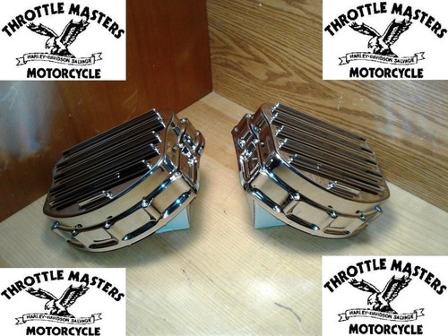 Finned Aluminum Rocker Boxes fits Harley Panhead Chrome *ALMOST GONE ...