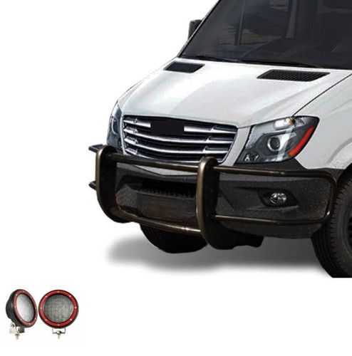 BlackHorse SPARTAN Grille Guard Push Bar Black w/5.3"LED fit 07-09 ...