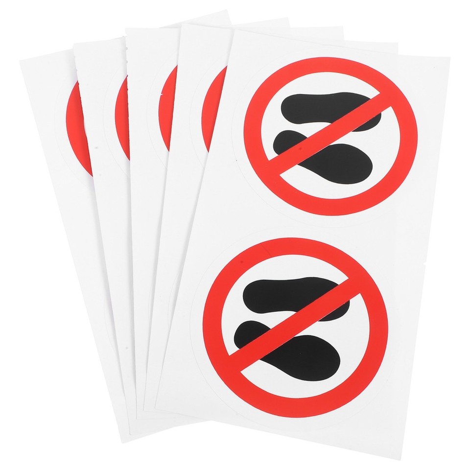 10 Pcs No Step Sticker Labels Security Caution Sign Stickers Warning ...