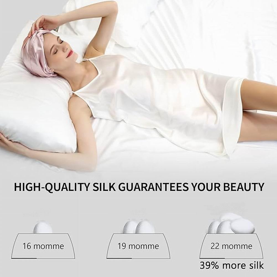 Silk Bonnet for Women Hair Care, Grade 6A Silk Sleeping Cap with ...