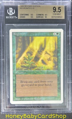 MTG 3rd Edition Revised 1994 Regrowth BGS 9.5Q+ (TRUE QUAD+) GEM MINT ...