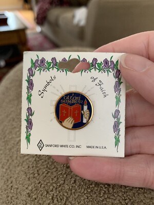 Vintage Alter Server Church Gold Tone Enamel Lapel Pin (GW9) | eBay