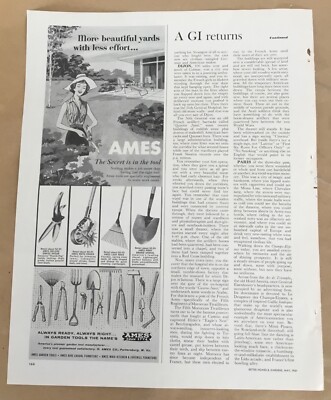 Ames tools print ad 1961 orig vintage 60s retro art home decor ...
