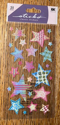 Sticko Colorful STARS With Patterns Repeat Design Shapes Card Scrapbook ...