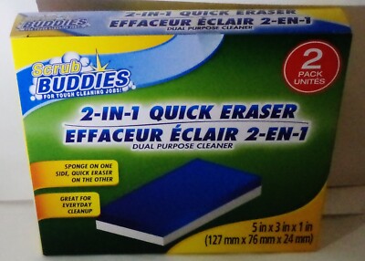 2 Pack Of Scrub Buddies 2 In 1 Quick Eraser Get 2 Lg 5" X 3" X 1 ...