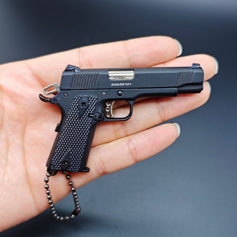 NEW 1:3 Black Mini KIMBER 1911 Gun Pistol Toys Miniature Model Keychain ...