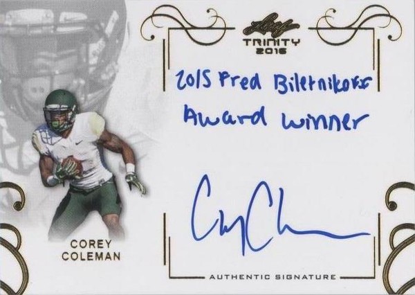 2016 Leaf Trinity - Signatures Gold #A-CC2 Corey Coleman (AU, RC) for ...