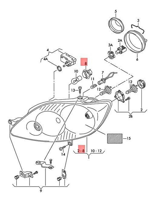 Genuine Mounting for Bulb Socket VW Golf R32 GTI Rabbit Jetta Variant ...