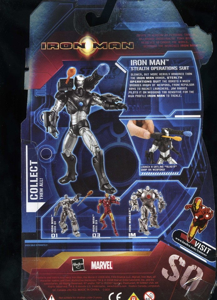 IRON MAN ( RHODEY ) STEALTH OPERATIONS SUIT ( WALMART ONLY) MARVEL ...