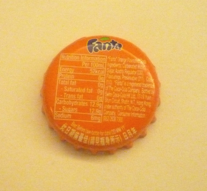 FANTA Orange Soda Bottle Cap Crown HONG KONG Coca Cola 2015 Asia ...