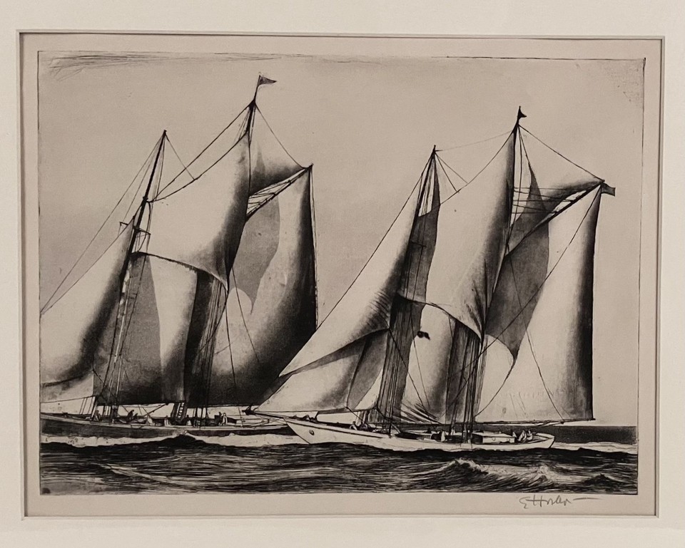 Earl Horter 1880 -1940 , Sailing Yachts at full sail Etching | eBay