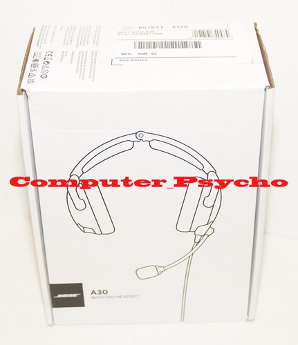 BOSE A30 857641-3120 AVIATION HEADSET BLUETOOTH BATTERY DUAL PLUG ...