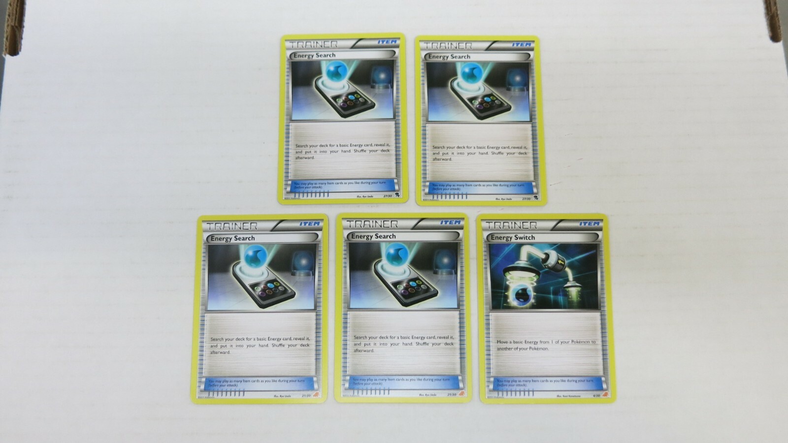 5x NON HOLO ENERGY SWITCH 4-21-27/30 XY TRAINER KIT NOIVERN CARD ...