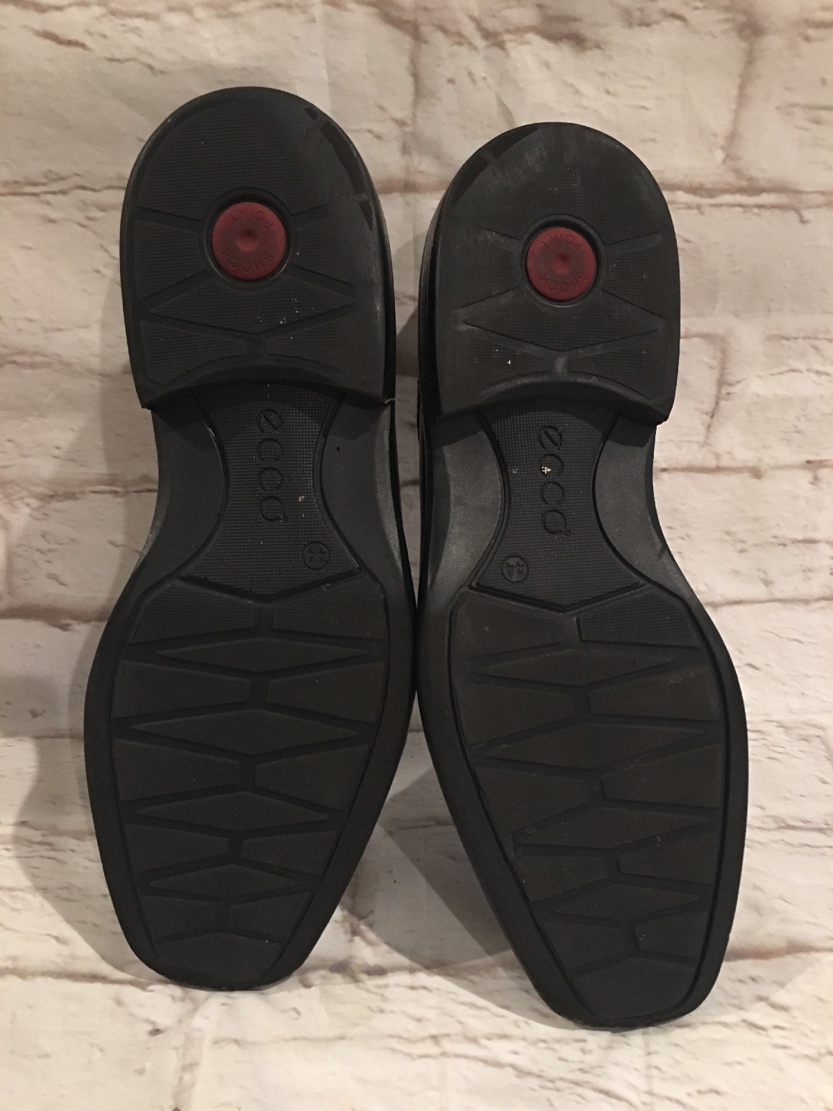 ECCO Shock Point Black Leather Loafers Men's Size 44 … - Gem