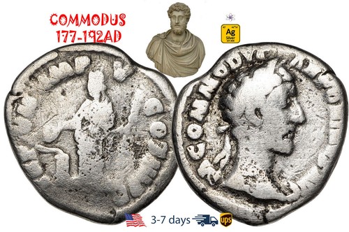 Ancient Roman Empire Coin Silver Denarius COMMODUS 177 - 192 AD ...