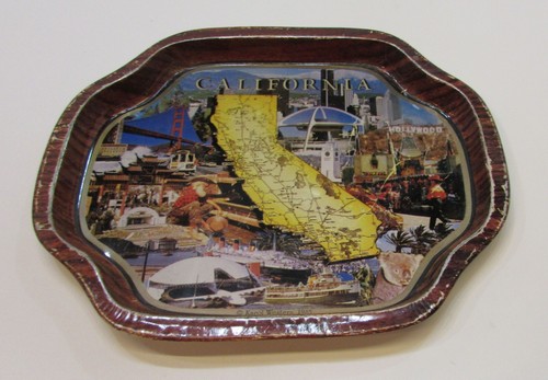 Vintage 1985 Karol Western California Souvenir Small 8" Tin Tidbit ...