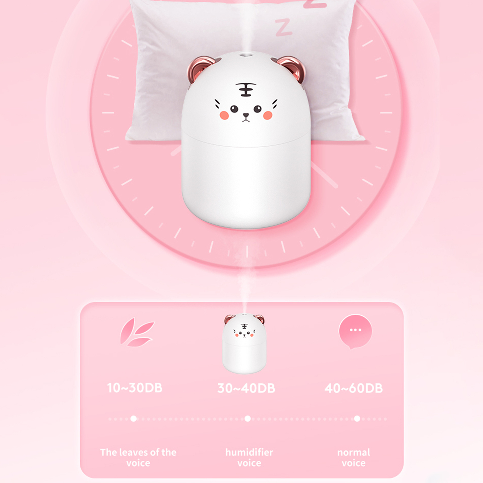 250ml Air Humidifier Low Noise Ambient Lamp Cartoon Cute Pet Air ...