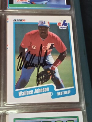 WALLACE JOHNSON Signed 1990 Fleer 351 Card autograph EXPOS | eBay