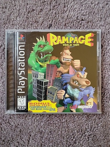 VTG Sony Playstation Rampage World Tour PS1 Complete CIB Manual Tested ...