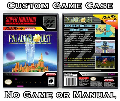 Paladin's Quest - Super Nintendo SNES Custom Case *NO GAME* | eBay