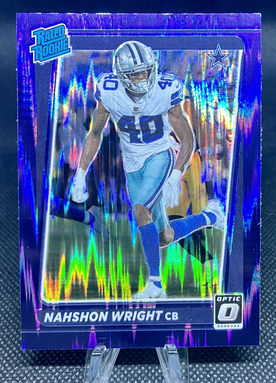 2021 Optic Football Nashon Wright Purple Shock Rookie #285 Dallas ...
