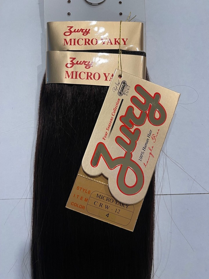 Zury 100% Human Hair Weaving Micro Yaky Perm 12 inch color #4 | eBay