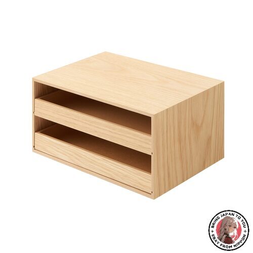 NEW Muji 44310229 Wooden Tray Storage 2 Drawers Approx. Width | eBay