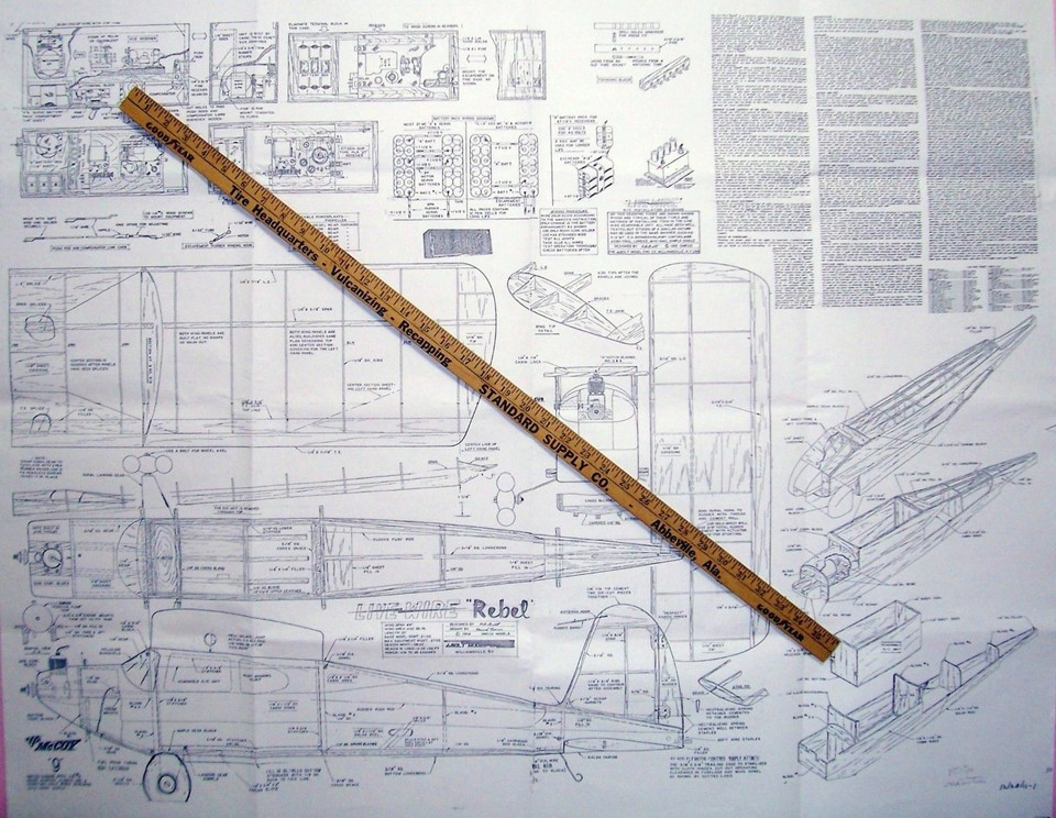 Live Wire REBEL PLAN + Parts Patterns to Build a 48" deBolt RC Model ...