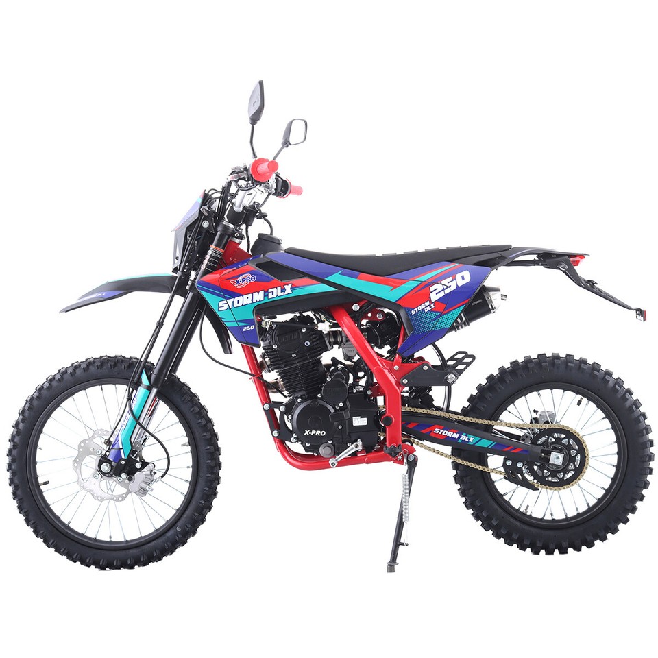 X-PRO Storm DLX 250 Dirt Bike with All LED Lights, 5-Speed Manual ...