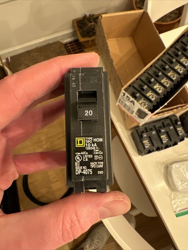Square D 20 AMP DP-4075 Type HOM120 Circuit Breaker 1-Pole Single | eBay