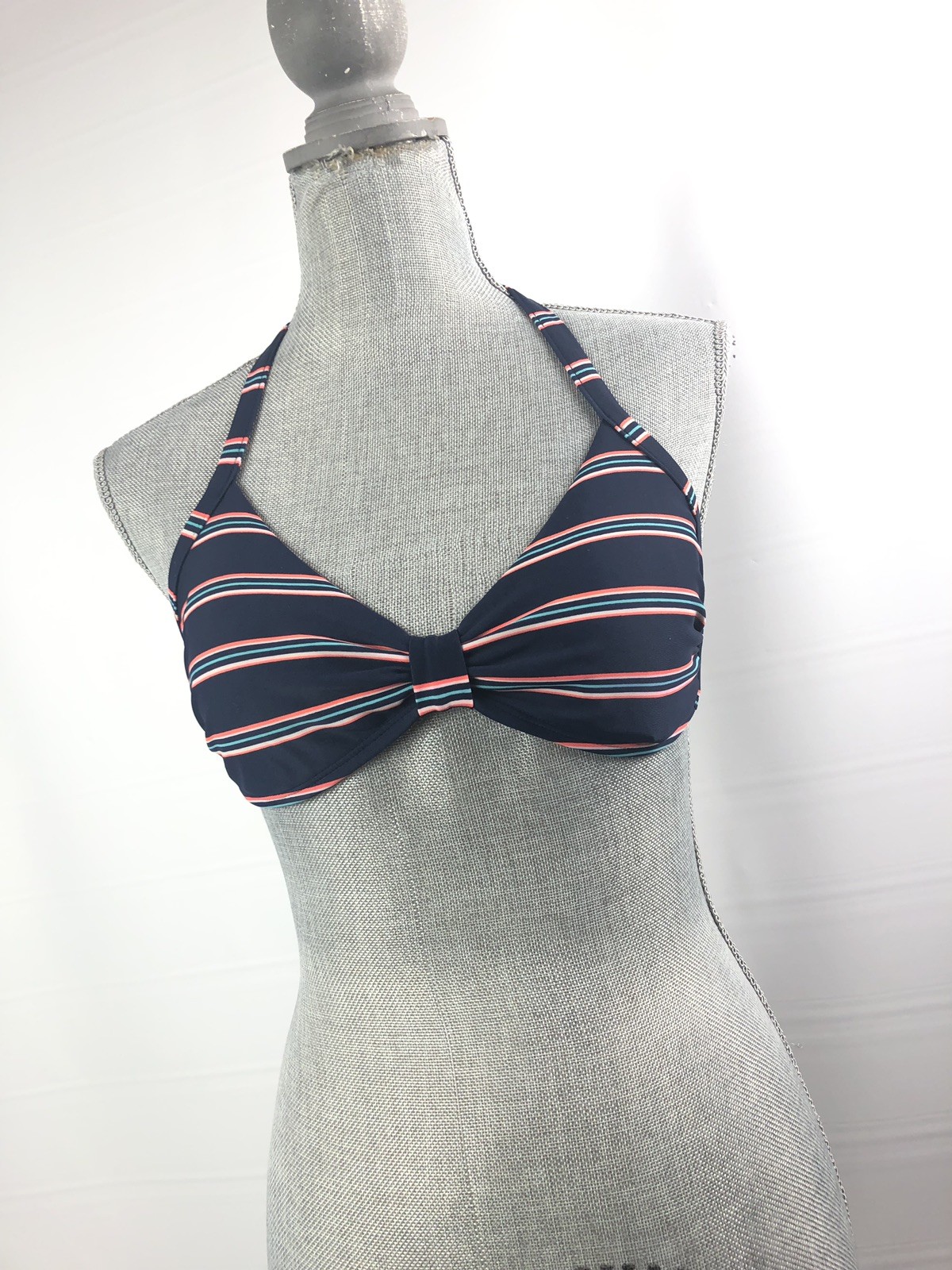 Gap Body Medium Blue Striped Triangle Bikini Bathing … - Gem