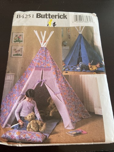 Butterick 4261 B4251 Pattern Child's Indoor Tent Cushion Mat Tepee ...