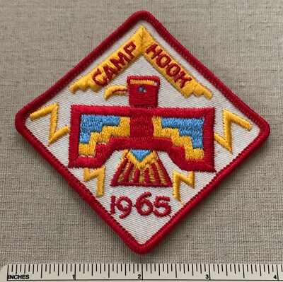 Vintage 1965 CAMP HOOK Boy Scout PATCH T-Bird BSA Mound Builders Area ...
