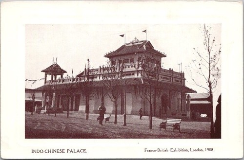 1908 FRANCO-BRITISH EXHIBITION London Postcard "INDO-CHINESE PALACE ...