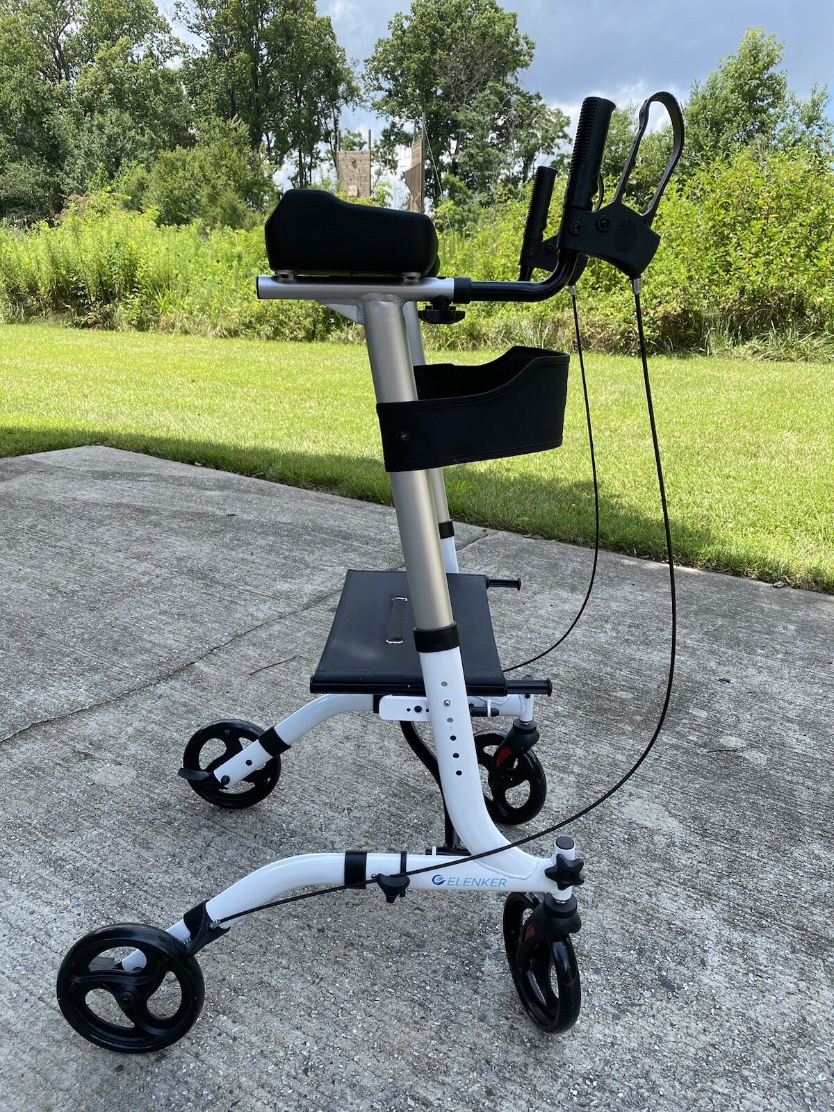 Elenker Upright Rollator Walker Stand Up Rollator Walker with Shock ...