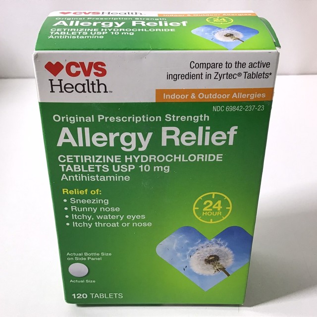 CVS Allergy Relief 24-hr 120 Tablets Exp Mar 2021 for sale online | eBay
