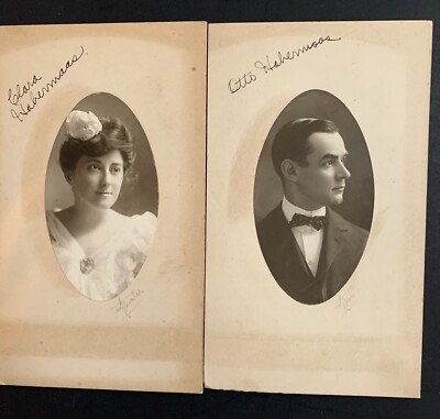 Antique Photos Young Couple 1901 Clara Otto Habermaas Inscription To ...