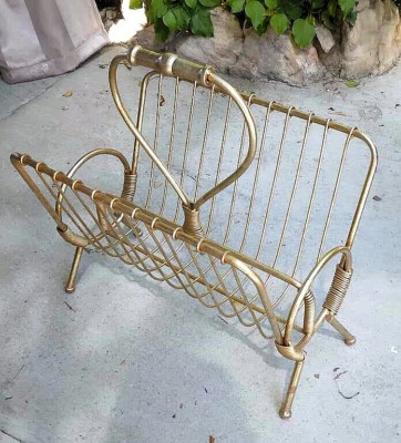 Mid Century Modern Retro Welded Gold Metal Rope Late Atomic Era ...
