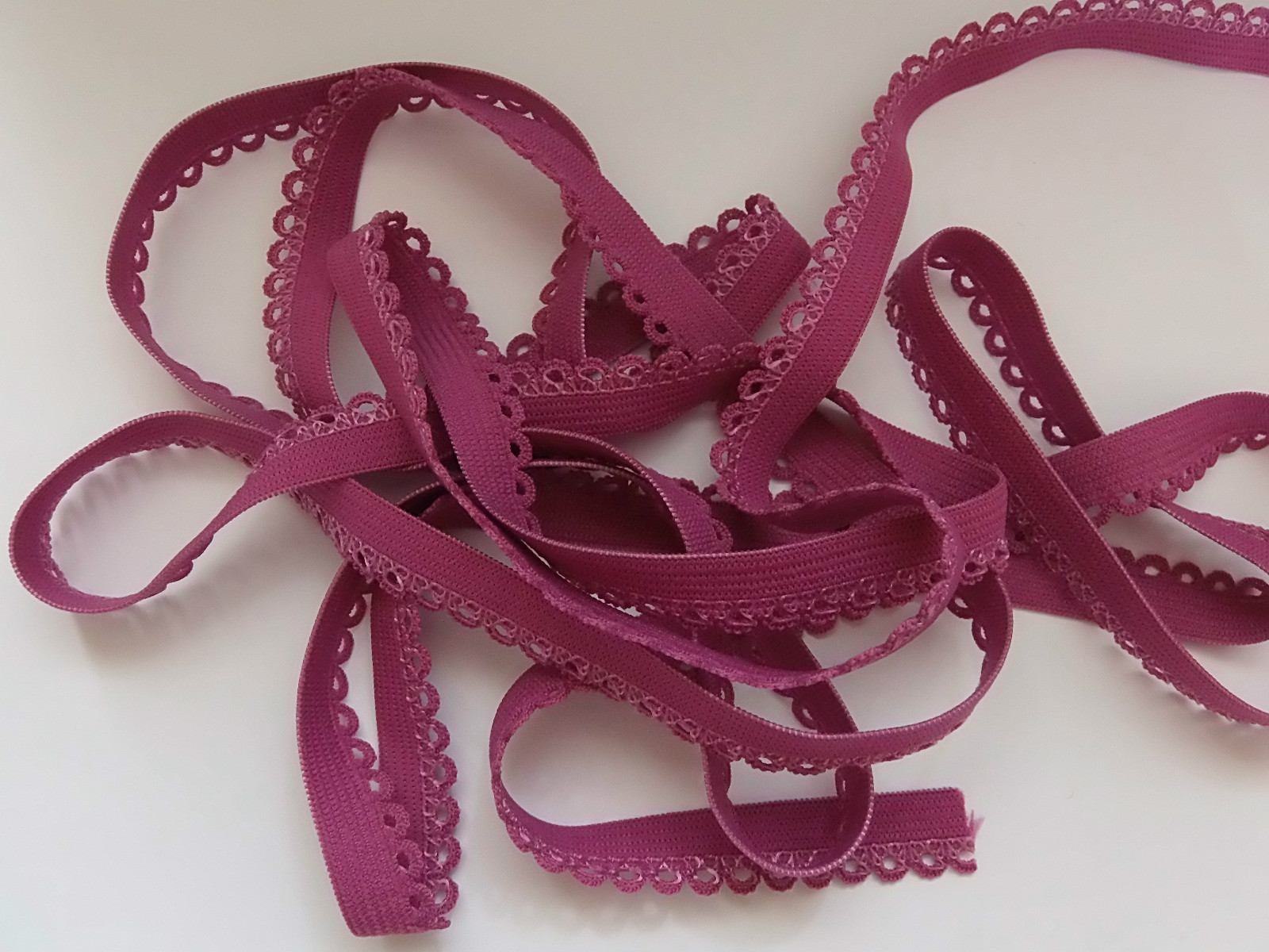 blackcurrant colour picot edge lingerie knicker elastic trim edging 5m ...