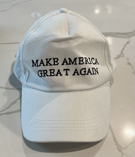 MAGA White Cap Black Embroidered Make America Great Again Adjustable ...