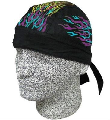 Rainbow Pinstripe Flames Durag Doo Rag Headwrap Skull Cap Sweatband ...