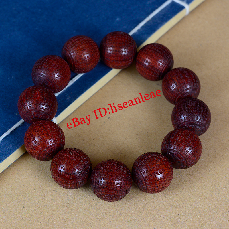 20mm Blood Sandalwood Carving Baltic Heart Meridian Bracelets Prayer ...